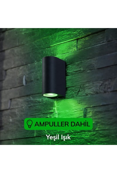 Full Reyon Dekoratif Çift Yönlü Siyah Aplik - Yeşil Işık - Ampuller Dahil Full Reyon Dekoratif Çift Yönlü Siyah Aplik - Yeşil Işık - Ampuller Dahil