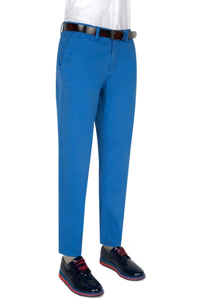 D'S Damat Ds Damat Slim Fit Mavi Düz Chino Pantolon