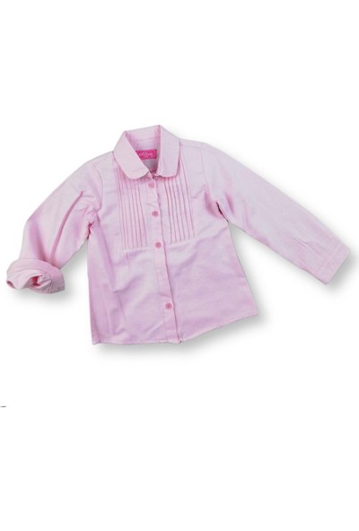 MNK Pileli Pembe Kız Çocuk Gömlek