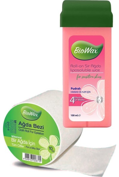 Biowax Rollon Ağda 100 ml Pudralı 10 M Ağda Bezi Seti Biowax Rollon Ağda 100 ml Pudralı 10 M Ağda Bezi Seti