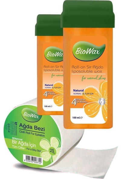 Biowax Naturel Rollon Ağda 2/25M Ağda Bezi Seti Biowax Naturel Rollon Ağda 2/25M Ağda Bezi Seti