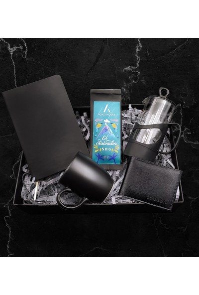 VegaGiftShop Siyah Defter French Press Erkek Cüzdan Siyah Kupa ve Aroasting Lab Filtre Kahve Hediye Seti VegaGiftShop Siyah Defter French Press Erkek Cüzdan Siyah Kupa ve Aroasting Lab Filtre Kahve Hediye Seti
