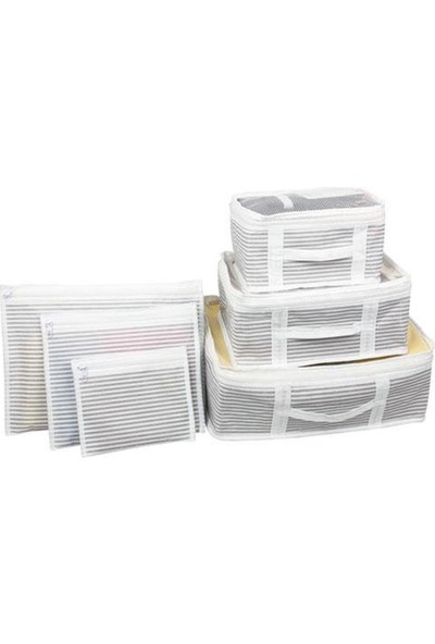 Tamithalat Bavul Içi Düzenleyici Valiz Organizer 6'lı Set - Çizgili Tamithalat Bavul Içi Düzenleyici Valiz Organizer 6'lı Set - Çizgili