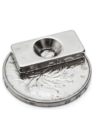 Dünya Magnet 20X10X4X5 Köşeli Havşa Delikli Güçlü Neodyum Mıknatıs - Vida Atılabilir Mıknatıs Dünya Magnet 20X10X4X5 Köşeli Havşa Delikli Güçlü Neodyum Mıknatıs - Vida Atılabilir Mıknatıs