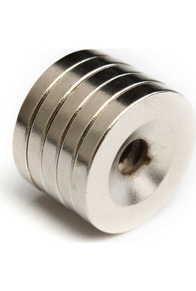 Dünya Magnet Havşa Delikli Mıknatıs , 20MM x 10/5mm x 5mm Süper Güçlü Neodyum Mıknatıs Dünya Magnet Havşa Delikli Mıknatıs , 20MM x 10/5mm x 5mm Süper Güçlü Neodyum Mıknatıs