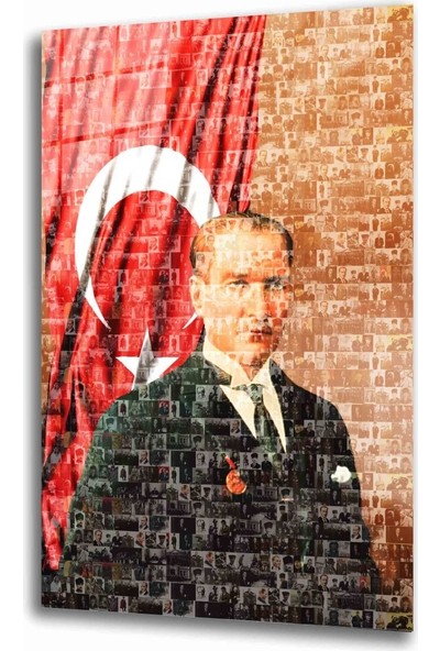 idealizbiz Atatürk Cam Tablo 4 mm Dayanıklı Temperli Cam