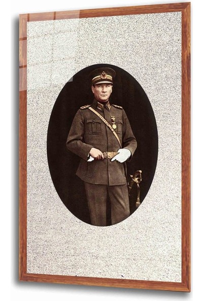 idealizbiz Atatürk Cam Tablo 4 mm Dayanıklı Temperli Cam