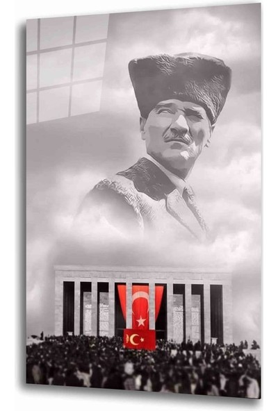 idealizbiz Atatürk Cam Tablo 4 mm Dayanıklı Temperli Cam