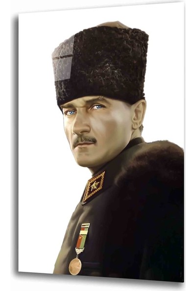 idealizbiz Atatürk Cam Tablo 4 mm Dayanıklı Temperli Cam