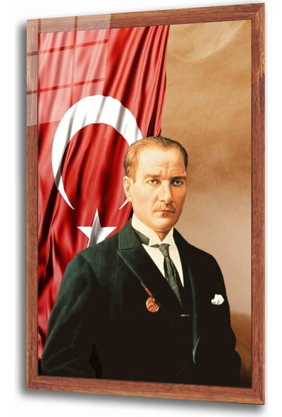 idealizbiz Atatürk Cam Tablo 4 mm Dayanıklı Temperli Cam