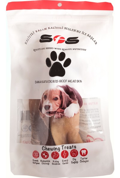 SFS Doğal Kurutulmuş Köpek Ödülü Dana Kafa Derisi 100 g