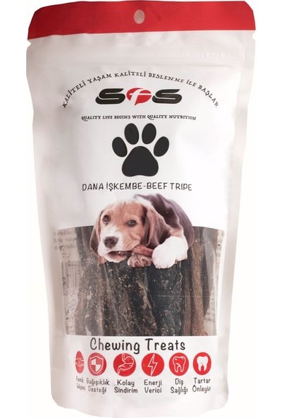 SFS Doğal Kurutulmuş Köpek Ödülü Dana İşkembe 100 g SFS Doğal Kurutulmuş Köpek Ödülü Dana İşkembe 100 g