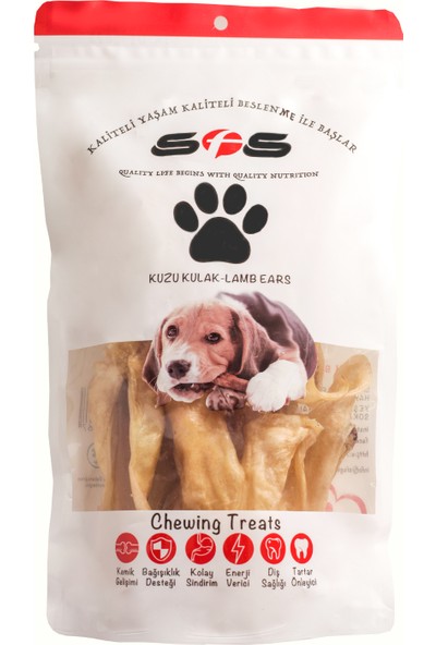 SFS Doğal Kurutulmuş Köpek Ödülü Kuzu Kulak 6 Adet SFS Doğal Kurutulmuş Köpek Ödülü Kuzu Kulak 6 Adet