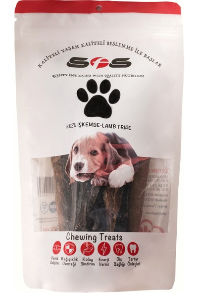 SFS Doğal Kurutulmuş Köpek Ödülü Kuzu İşkembe 100 g SFS Doğal Kurutulmuş Köpek Ödülü Kuzu İşkembe 100 g