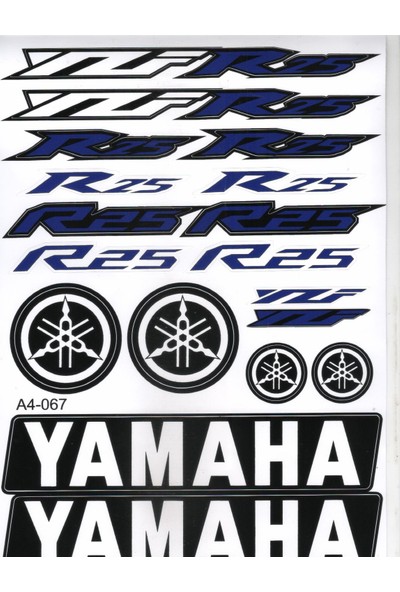 Alkan Yamaha R25 Mavi A4 Üniversal Etiket Seti Alkan Yamaha R25 Mavi A4 Üniversal Etiket Seti