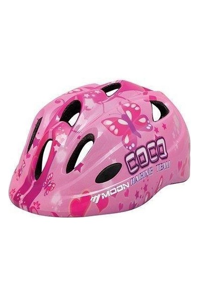 Zozo HB63-F Çocuk Kaskı ( M Beden Baş Çevresi 52-56CM) Kelebek Desenli Pembe