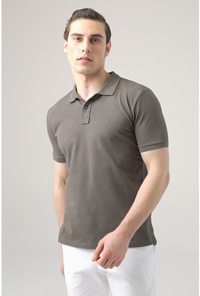 Ds Damat Regular Fit Antrasit Pike Dokulu T-Shirt