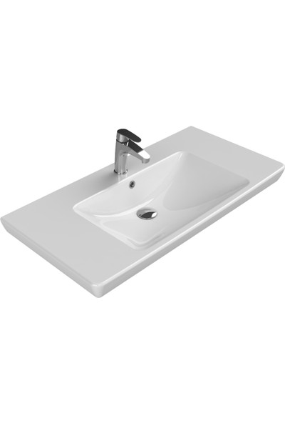 Cerastyle Turkuaz Porto D Etajerli Lavabo 95 cm (Derınlık 48 Cm) Cerastyle Turkuaz Porto D Etajerli Lavabo 95 cm (Derınlık 48 Cm)