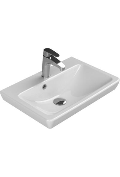 Turkuaz Cerastyle Turkuaz Porto Etajerli Lavabo 55 cm (Derınlık 38 Cm)