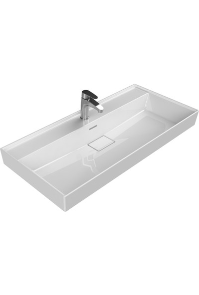 Cerastyle Turkuaz Sharp Etajerli Lavabo 100*48 cm