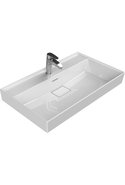 Turkuaz Cerastyle Turkuaz Sharp Etajerli Lavabo 80*48 cm Turkuaz Cerastyle Turkuaz Sharp Etajerli Lavabo 80*48 cm