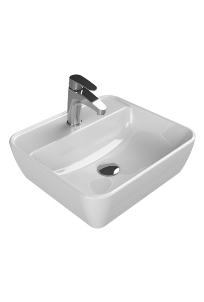 Turkuaz Cerastyle Turkuaz One Tezgah Üstü Lavabo 46*42 cm (B.delıklı)