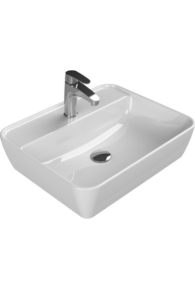 Turkuaz Cerastyle Turkuaz One Tezgah Üstü Lavabo Lavabo 55*45 cm (B.delıklı)
