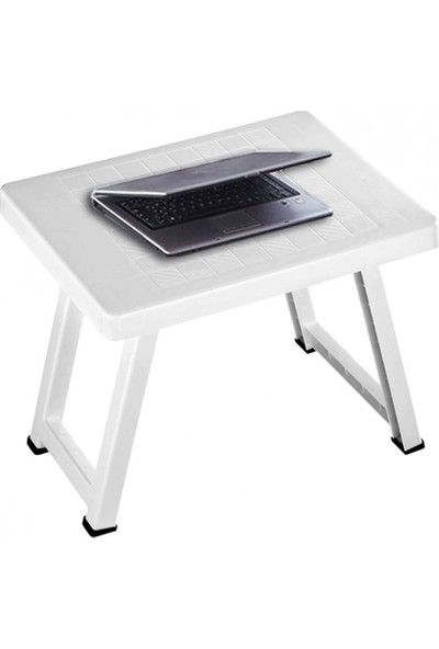 Bahçe Katlanır Plastik Sehpa Beyaz