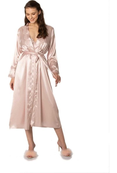 Pierre Cardin 6'lı 6960 Pudra Uzun Gecelik - Sabahlık Takımı