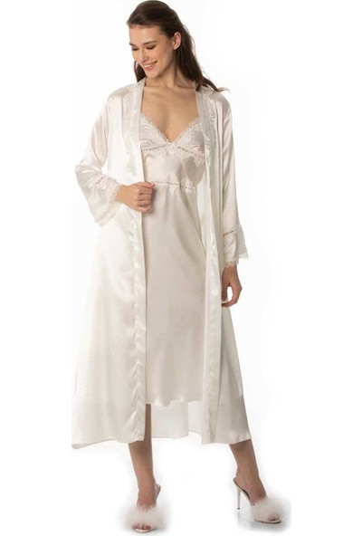 Pierre Cardin 6'lı 6960 Ekru Uzun Gecelik - Sabahlık Takımı Pierre Cardin 6'lı 6960 Ekru Uzun Gecelik - Sabahlık Takımı