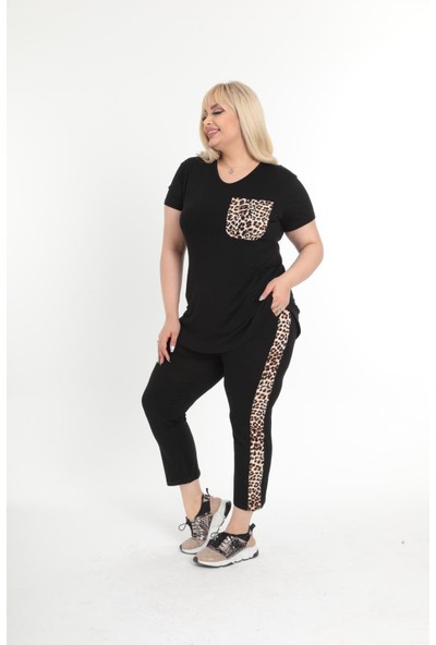 mezura Kısa Kol V Yaka Caprili Penye Eşofman Takımı