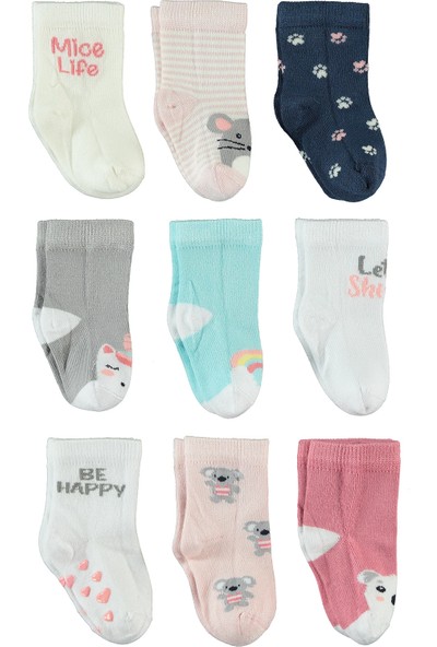 Petit Minou Kız Bebek 9'lu Çorap Set 0-24 Ay Beyaz Petit Minou Kız Bebek 9'lu Çorap Set 0-24 Ay Beyaz