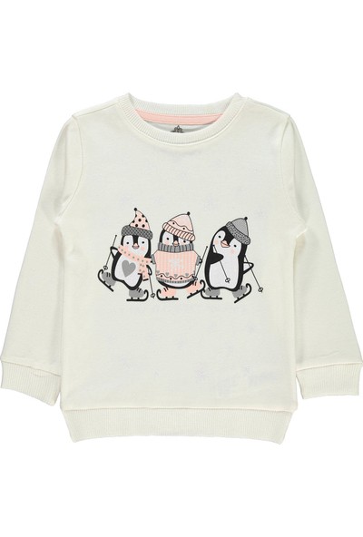 Cvl Kız Çocuk Sweatshirt 2-5 Yaş Ekru Cvl Kız Çocuk Sweatshirt 2-5 Yaş Ekru