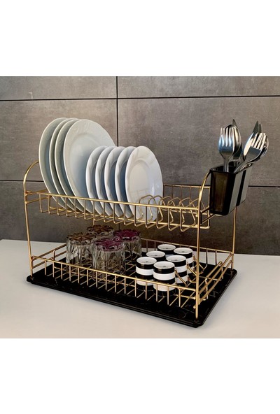 Okyanus Home Gold Maxi 2 Katlı Tabaklık - Bulaşıklık