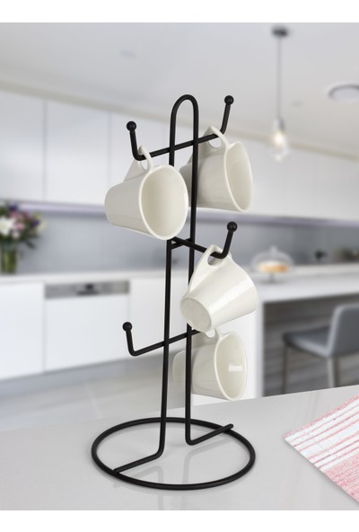 Okyanus Home Siyah Kupa ve Fincan Askılığı