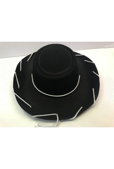 Alya Avm Çocuk Kovboy Şapkası Ipli Siyah Renk