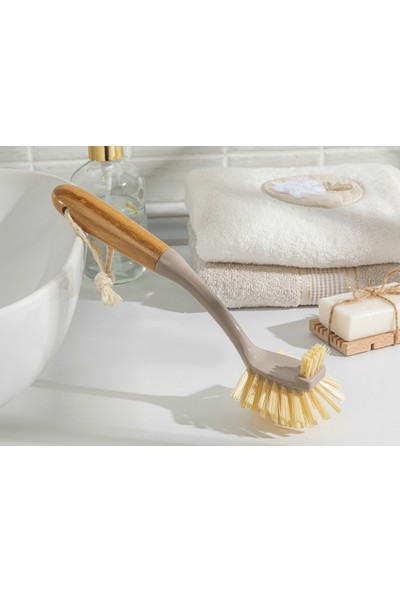 Amelia Bambu Temizlik Fırçası 27.5X7.5X6 cm Kahve