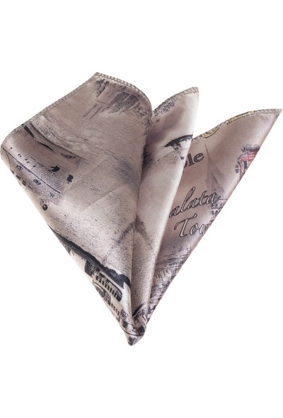 Exve Exclusive Gri Istanbul Vapur Baskılı Yaka Mendili Exve Exclusive Gri Istanbul Vapur Baskılı Yaka Mendili