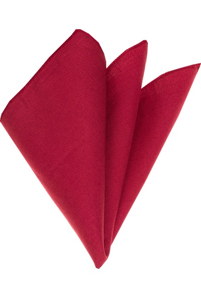 Exve Exclusive Koyu Kırmızı Sade Pamuk Yaka Mendili