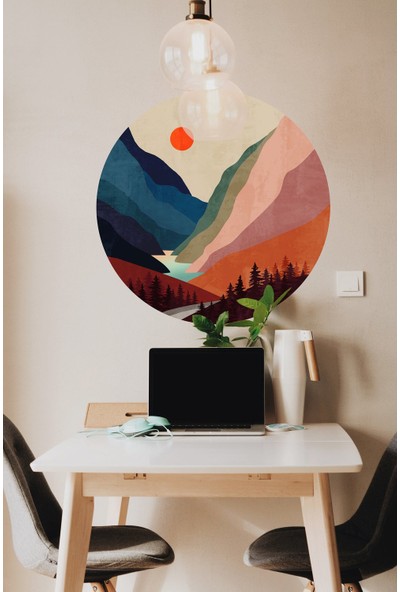 Piksel Grafik Soyut Manzara Duvar Sticker