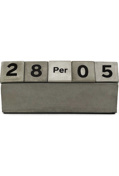 Objehane Kübik Masaüstü Beton Takvim