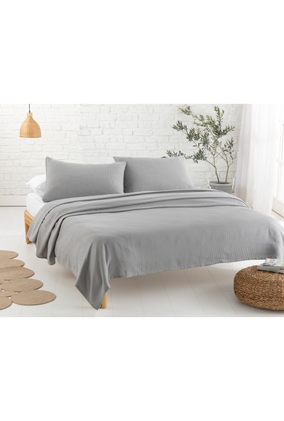 English Home Cool Stripe Soft Touch Tek Kişilik Pike Seti 150 x 220 cm Gri English Home Cool Stripe Soft Touch Tek Kişilik Pike Seti 150 x 220 cm Gri