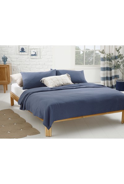 English Home Cool Stripe Soft Touch Çift Kişilik Pike Seti 200 x 220 cm Lacivert English Home Cool Stripe Soft Touch Çift Kişilik Pike Seti 200 x 220 cm Lacivert