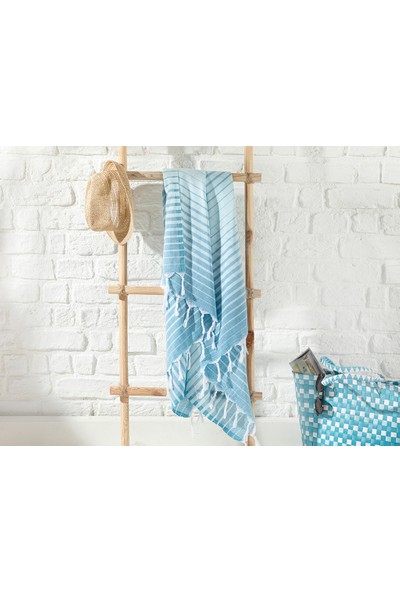 English Home Shadow Pamuk Peştamal 95 x 165 cm Lacivert- Mavi