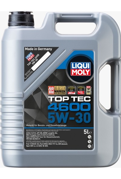 Liqui Moly Top Tec 4600 5W-30 5 Litre Motor Yağı ( Üretim Yılı: 2021 ) Liqui Moly Top Tec 4600 5W-30 5 Litre Motor Yağı ( Üretim Yılı: 2021 )