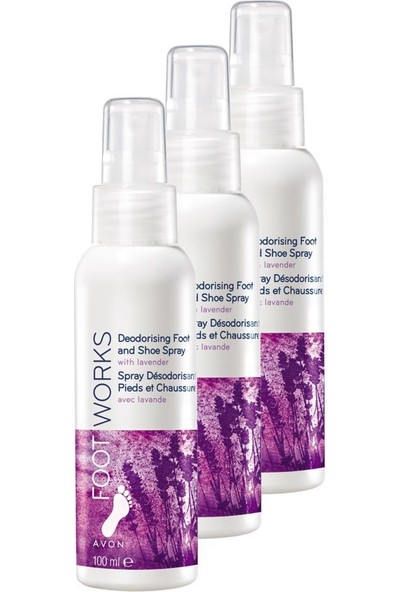 Avon Lavantalı Koku Önleyici Ayak Spreyi 100 ml 3'lü Set Avon Lavantalı Koku Önleyici Ayak Spreyi 100 ml 3'lü Set