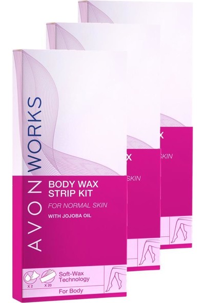 Avon Works Vücut Için Ağda Bandı Kiti 3'lü Set Avon Works Vücut Için Ağda Bandı Kiti 3'lü Set