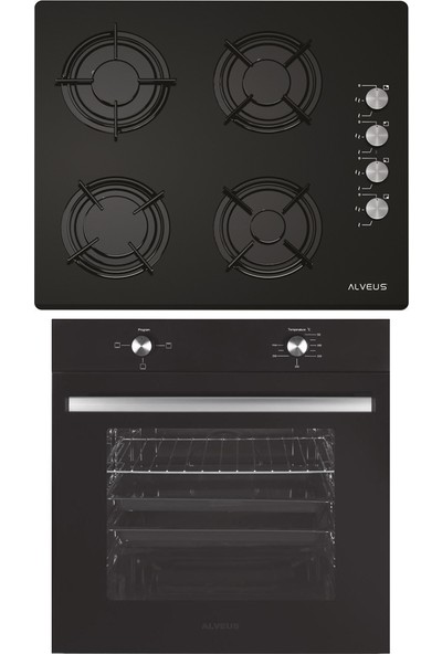 Alveus Yakamoz 2'li Ankastre Set Siyah (GLS640S-MFA604S)