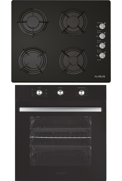 Alveus Emirgan 2'li Siyah Ankastre Set (GLS640S-MFA614S) Alveus Emirgan 2'li Siyah Ankastre Set (GLS640S-MFA614S)
