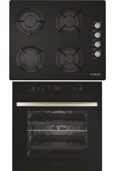 Alveus Kristal 2'li Siyah Ankastre Set (GLS640S-MFA627S) Alveus Kristal 2'li Siyah Ankastre Set (GLS640S-MFA627S)